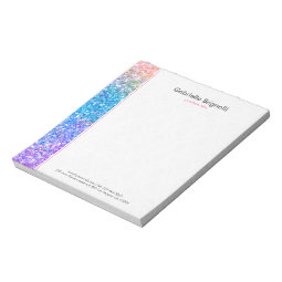 Colorful Faux Glitter And Sparkles Texture Notepad | Zazzle