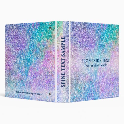 Colorful Faux Glitter And Sparkles Texture Print 3 Ring Binder | Zazzle