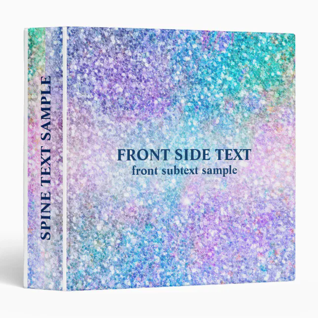 Colorful Faux Glitter And Sparkles Texture Print 3 Ring Binder | Zazzle
