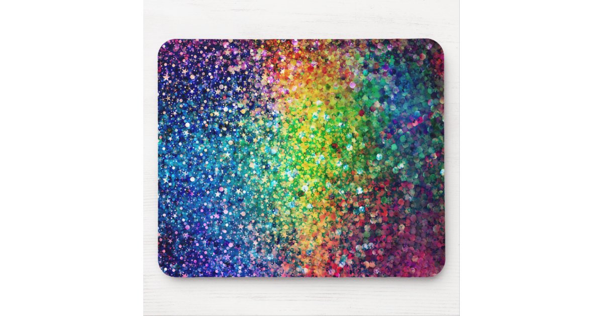 Colorful faux glitter mouse pad | Zazzle