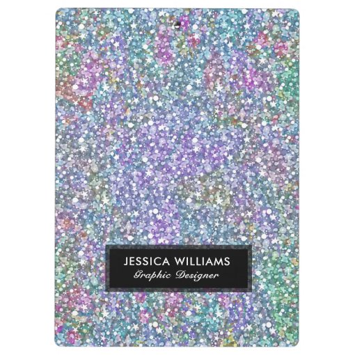 Colorful faux glitter template clipboard | Zazzle