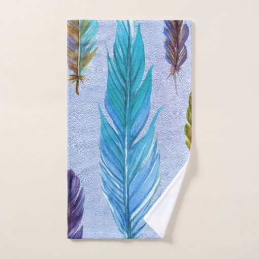 Colorful feathers Design Bath Towel Set | Zazzle
