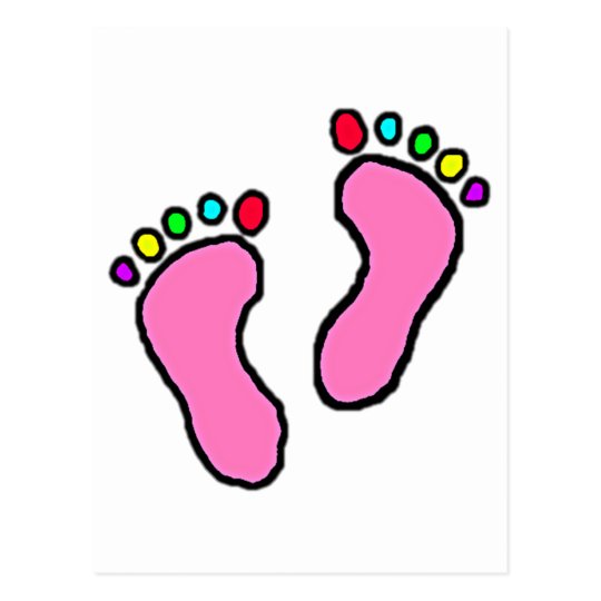 Colorful Feet Cartoon Postcard | Zazzle.com