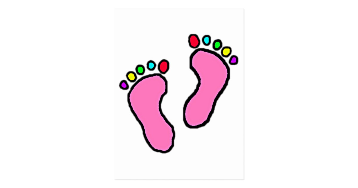 Colorful Feet Cartoon Postcard | Zazzle.com