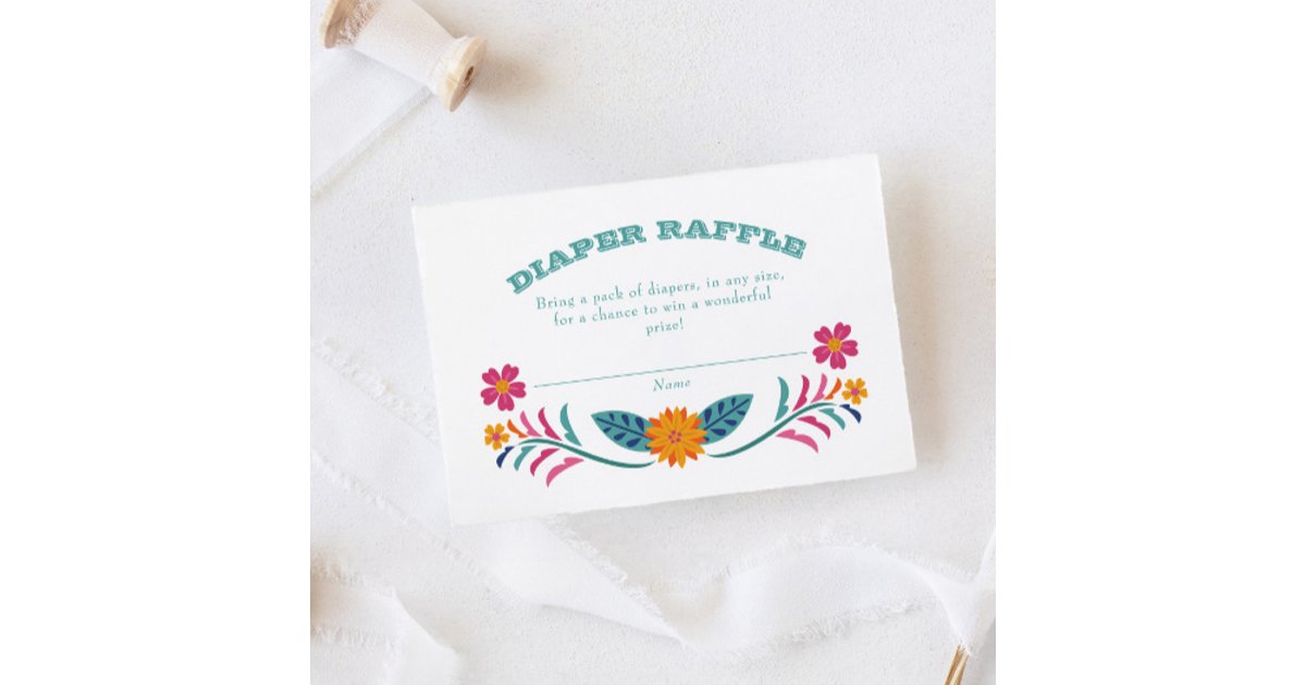 Colorful Fiesta Baby Shower Diaper Raffle Ticket | Zazzle