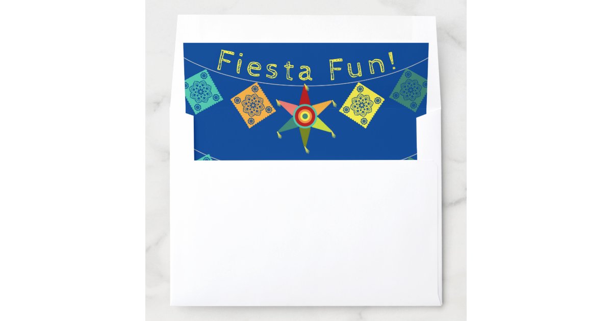 Colorful Fiesta Boys Birthday Party Invitation Envelope Liner | Zazzle