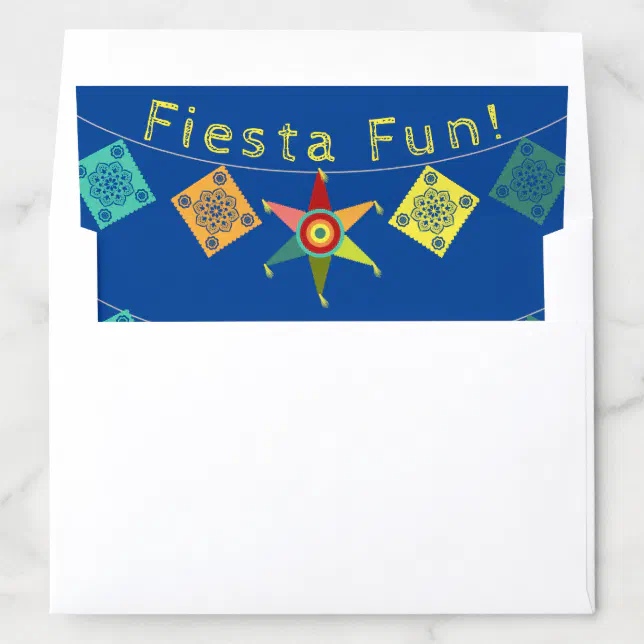 Colorful Fiesta Boys Birthday Party Invitation Envelope Liner | Zazzle