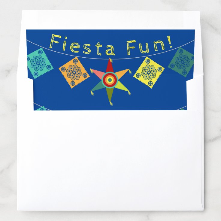 Colorful Fiesta Boys Birthday Party Invitation Envelope Liner | Zazzle