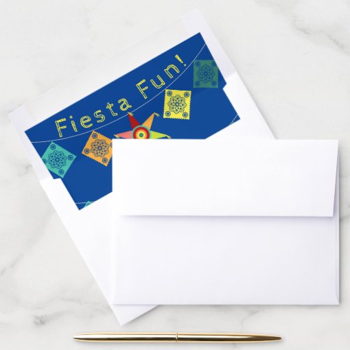 Colorful Fiesta Boys Birthday Party Invitation Envelope Liner | Zazzle
