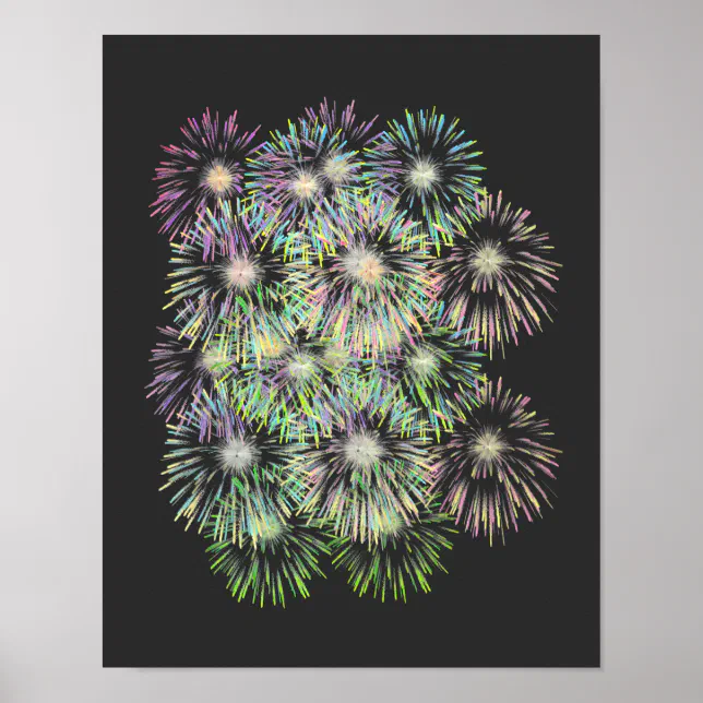 Colorful Fireworks Poster | Zazzle