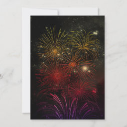 Colorful Fireworks Wedding Invitation | Zazzle
