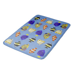 Colorful fish bath mat | Zazzle