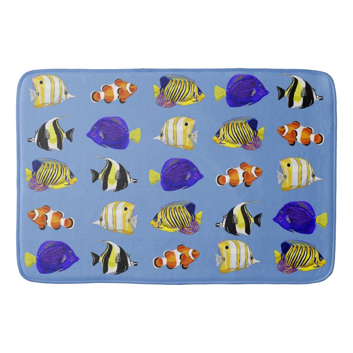 Colorful fish bath mat | Zazzle.com