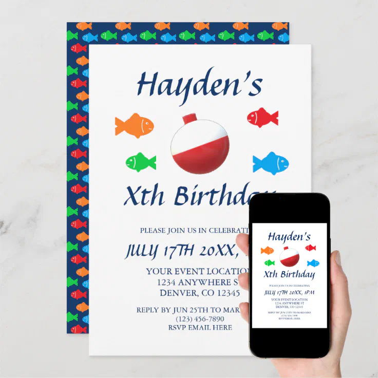 Colorful Fish Birthday Invitation | Zazzle