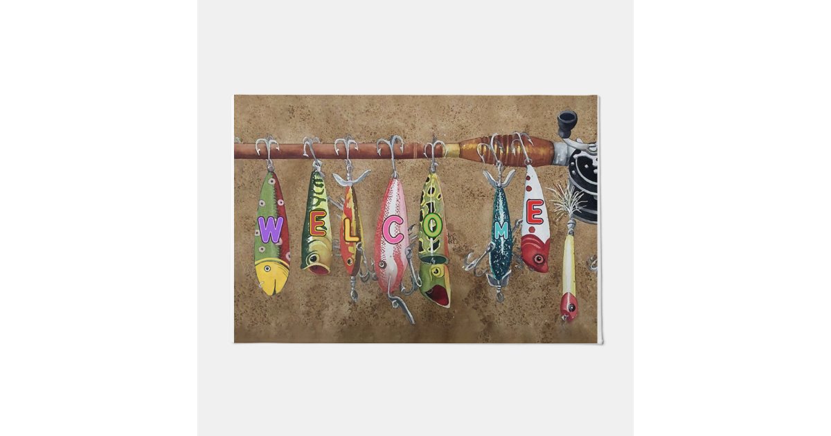 Colorful Fish Mat, Welcome Fishing Lovers Mat | Zazzle