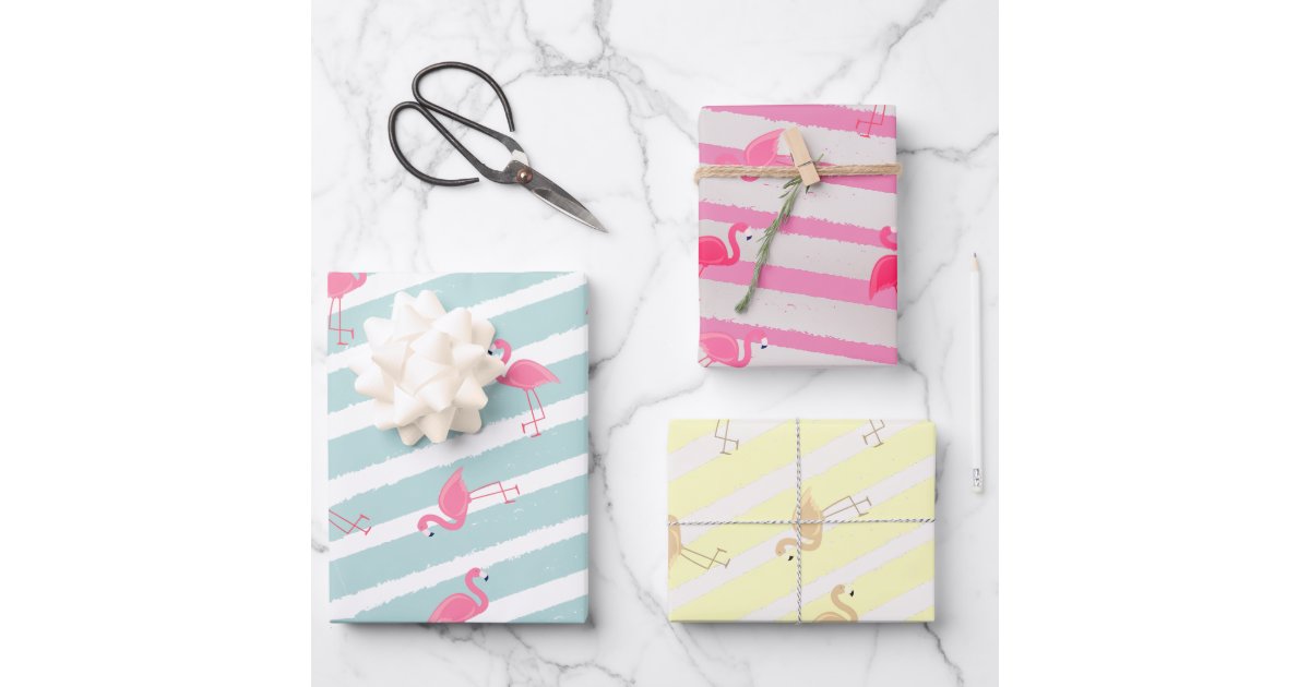 Colorful Flamingo Wrapping Paper | Zazzle
