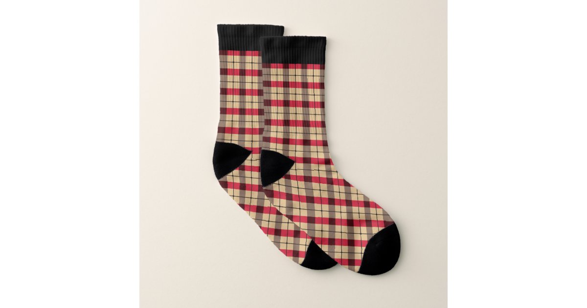 Colorful flannel pattern socks | Zazzle