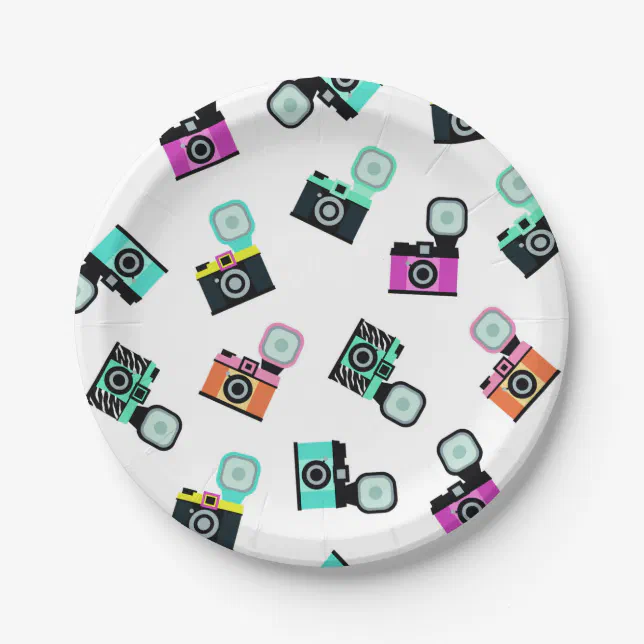 Colorful Flash Camera Paper Plates | Zazzle