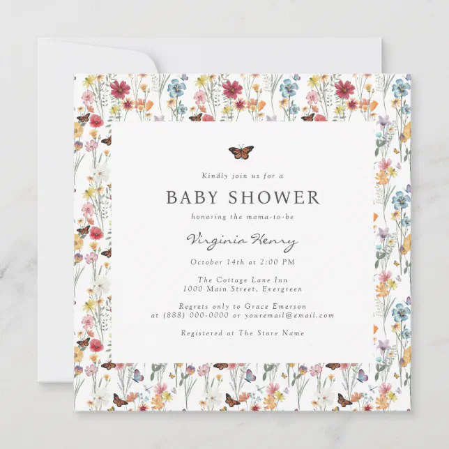 Colorful Floral Baby Shower Invitation | Zazzle
