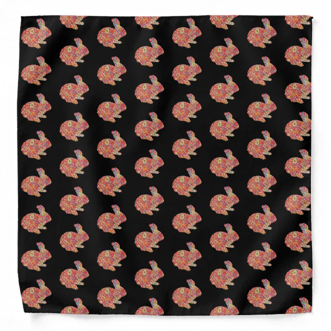 Colorful Floral Bunny Rabbit Bandana | Zazzle