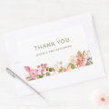 Colorful Floral Illustration Custom Thank You Rectangular Sticker | Zazzle