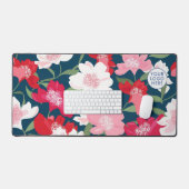 Colorful Floral Pattern Company Logo Business Desk Mat | Zazzle