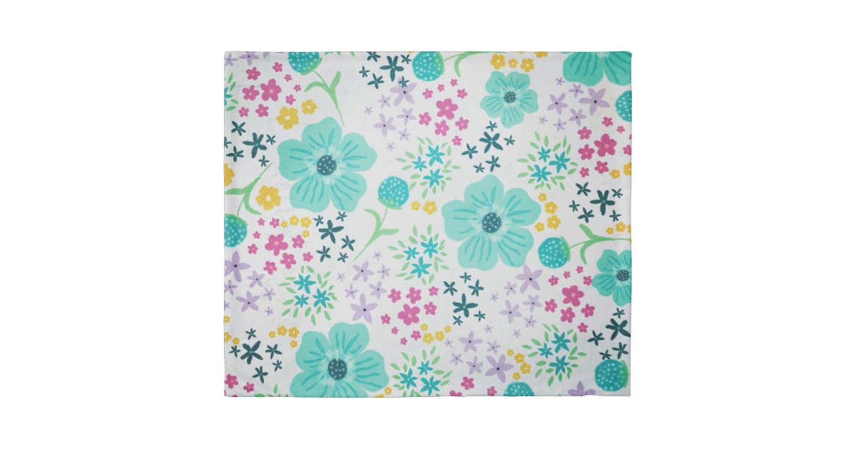 Colorful Floral Pattern Duvet Cover Zazzle