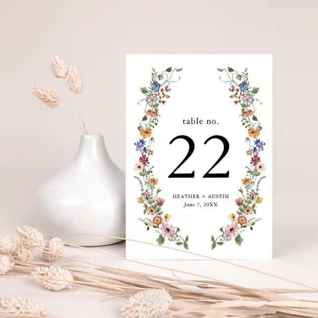 Colorful Floral Table Number | Zazzle