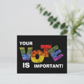 Colorful Floral VOTE Postcard | Zazzle