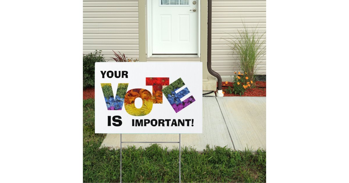 Colorful Floral VOTE Yard Sign | Zazzle
