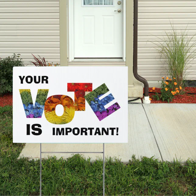 Colorful Floral VOTE Yard Sign | Zazzle