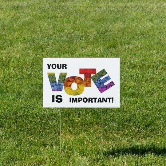 Colorful Floral VOTE Yard Sign | Zazzle.com
