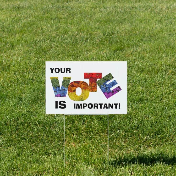 Colorful Floral VOTE Yard Sign | Zazzle