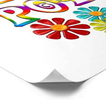 Colorful Flower Power Poster | Zazzle