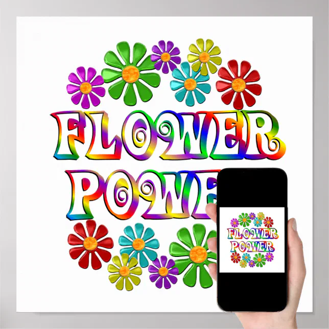 Colorful Flower Power Poster | Zazzle