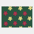 Colorful Flowers Green Floral Flower Pattern Wrapping Paper Sheets | Zazzle
