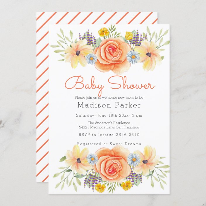 Colorful Flowers Invitation | Zazzle.com