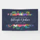 Colorful Flowers Navy Blue Wedding Welcome Banner | Zazzle
