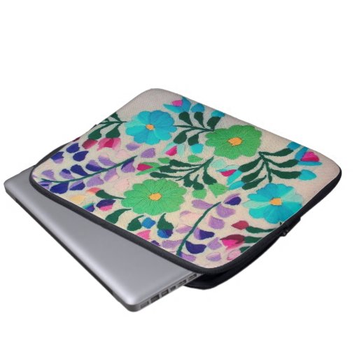 Colorful Flowers Pattern Laptop Sleeve | Zazzle