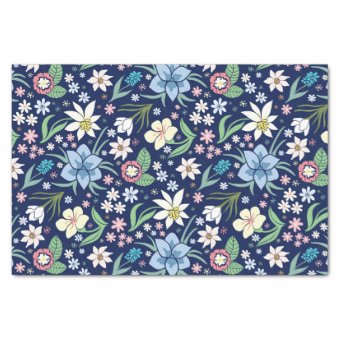 Colorful flowers pattern tissue paper | Zazzle