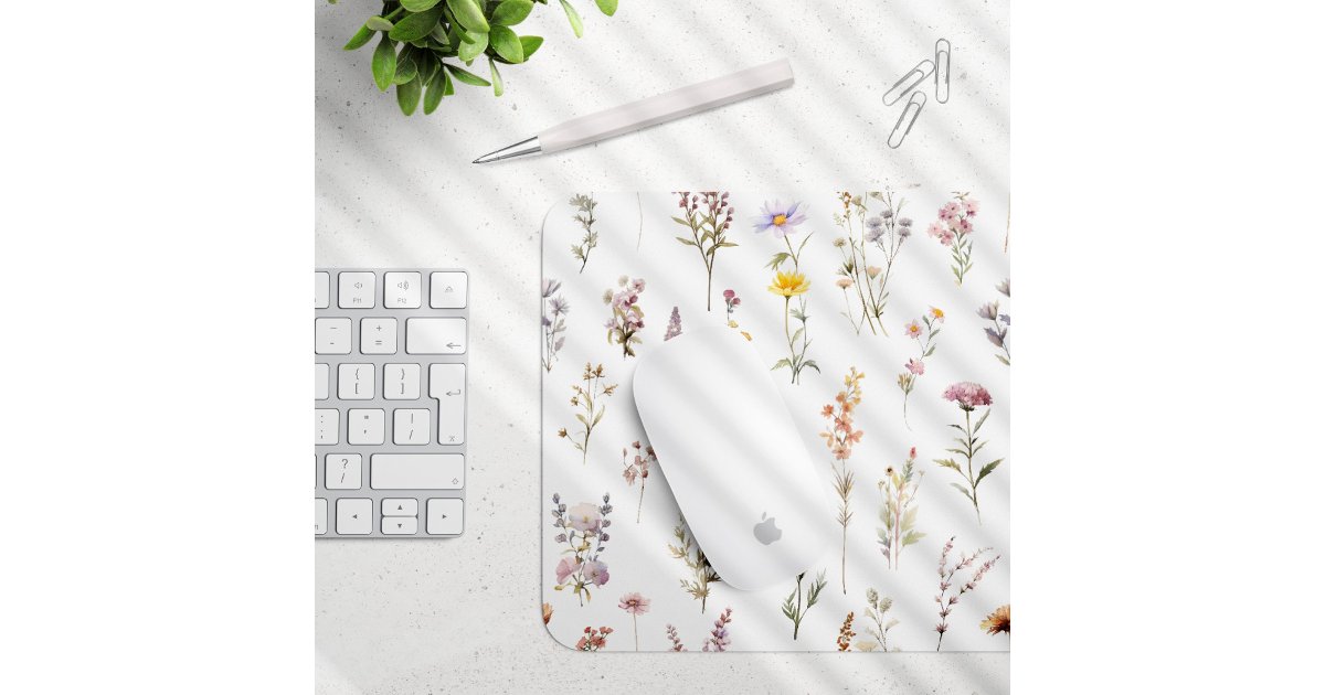 Colorful Flowers, Wildflowers, Garden Flowers Mouse Pad | Zazzle