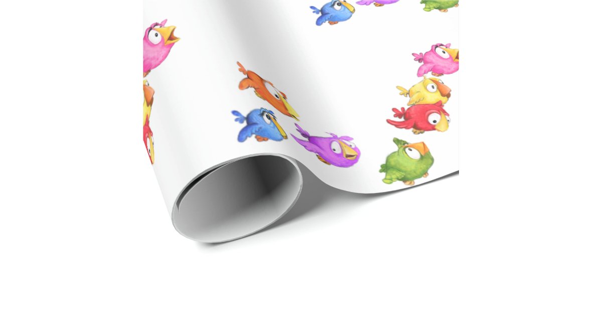 Colorful Flying Birds Wrapping Paper | Zazzle