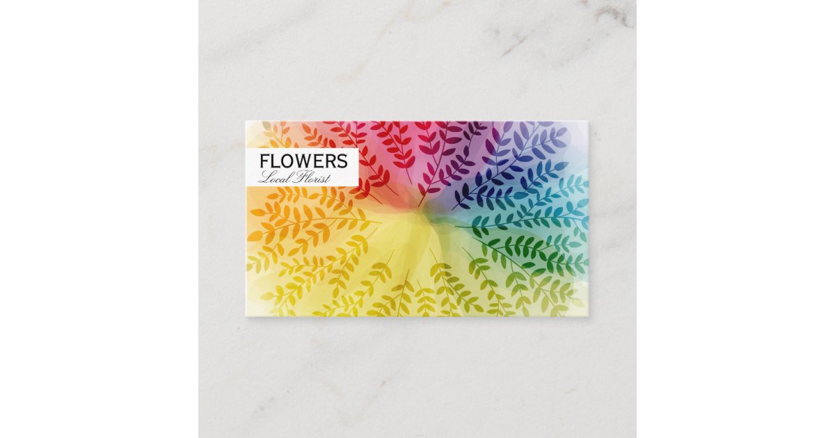 Colorful Foliage Pattern | Natural Business Card | Zazzle