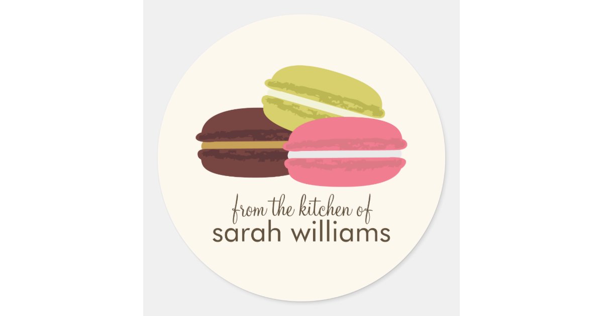 Colorful French Macarons Classic Round Sticker | Zazzle