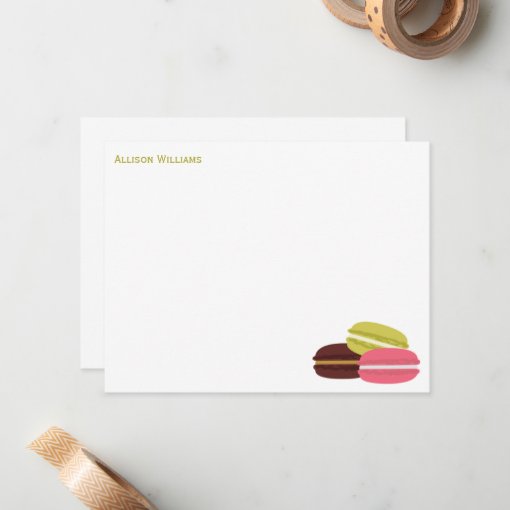 Colorful French Macarons Note Cards | Zazzle