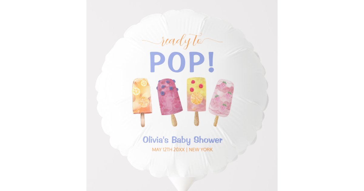 Colorful Fruit Ice Cream Popcicle Baby Shower Balloon | Zazzle