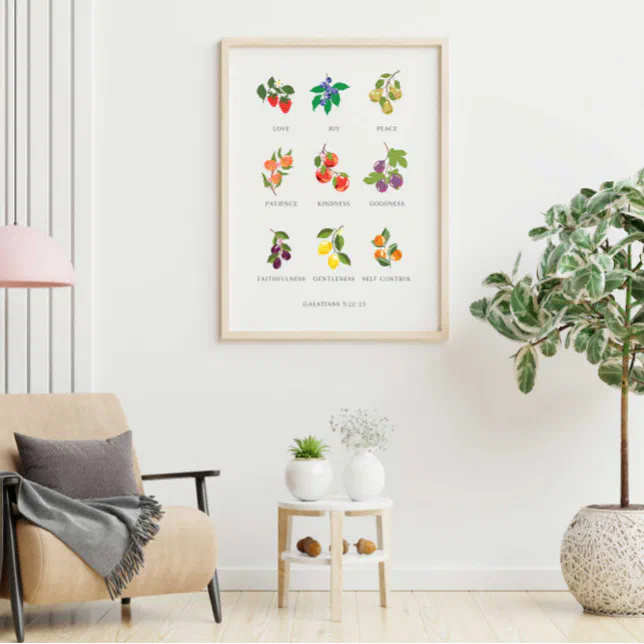 Colorful Fruit of the Spirit Wall Hanging Poster | Zazzle