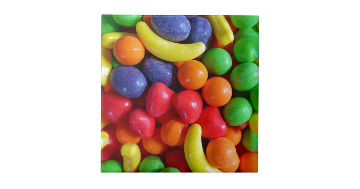 Colorful Fruit Shaped Candy Tile | Zazzle