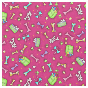 Dog Bone Pattern Fabric | Zazzle