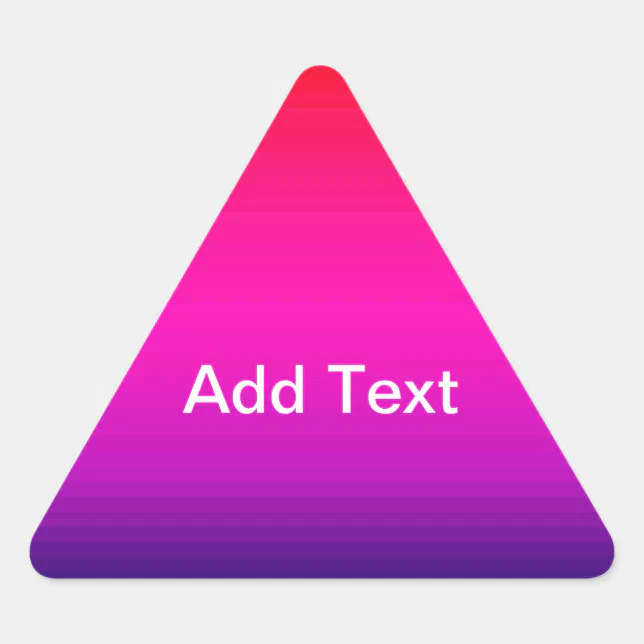 Colorful Fun Custom Name Photo Trendy Triangle Sticker | Zazzle